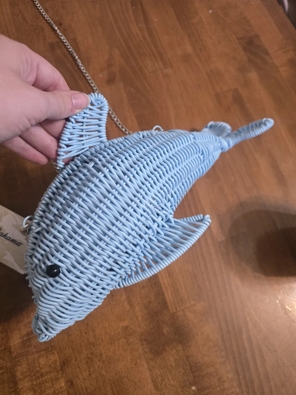 Tommy Bahama | Bags | Tommy Bahama Light Blue Wicker Dolphin Purse ...